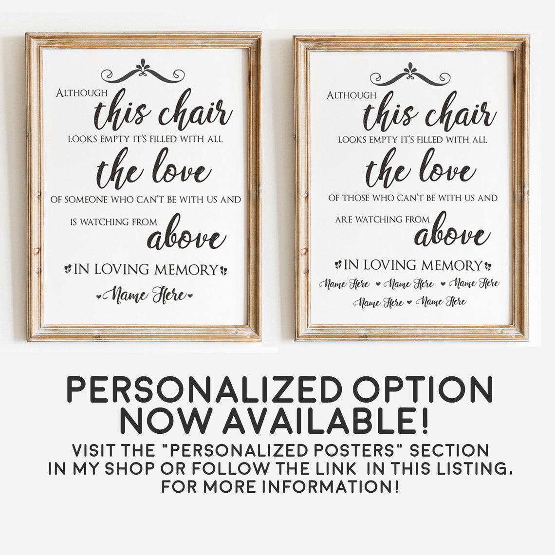 Wedding Memorial Chair Sign in Memory of Sign Graduation - Etsy