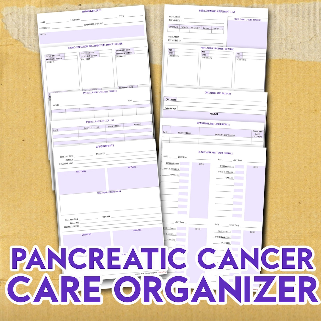 Pancreatic Care Organizer, Cancer Care Forms, Cancer Care Organizer ...