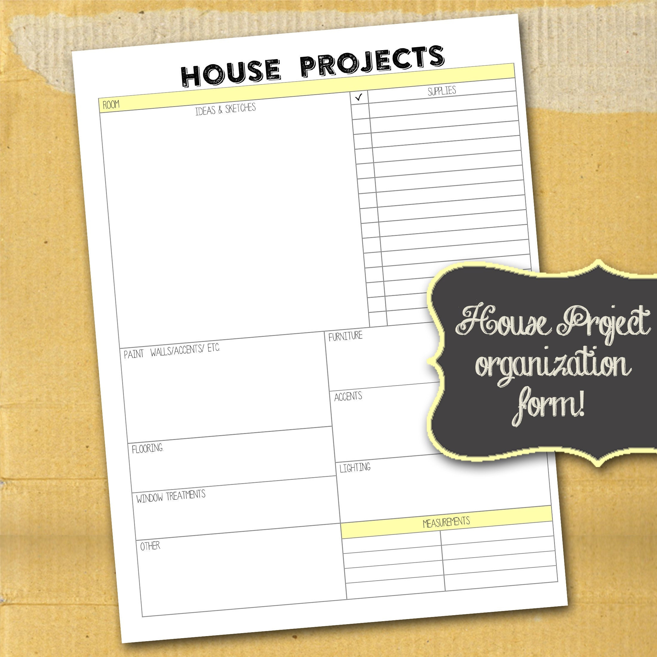 House Project Planner House Project Organizer Bathroom | Etsy