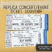Concert Ticket Replica, Concert Ticket Custom, Concert Ticket Souvenir ...