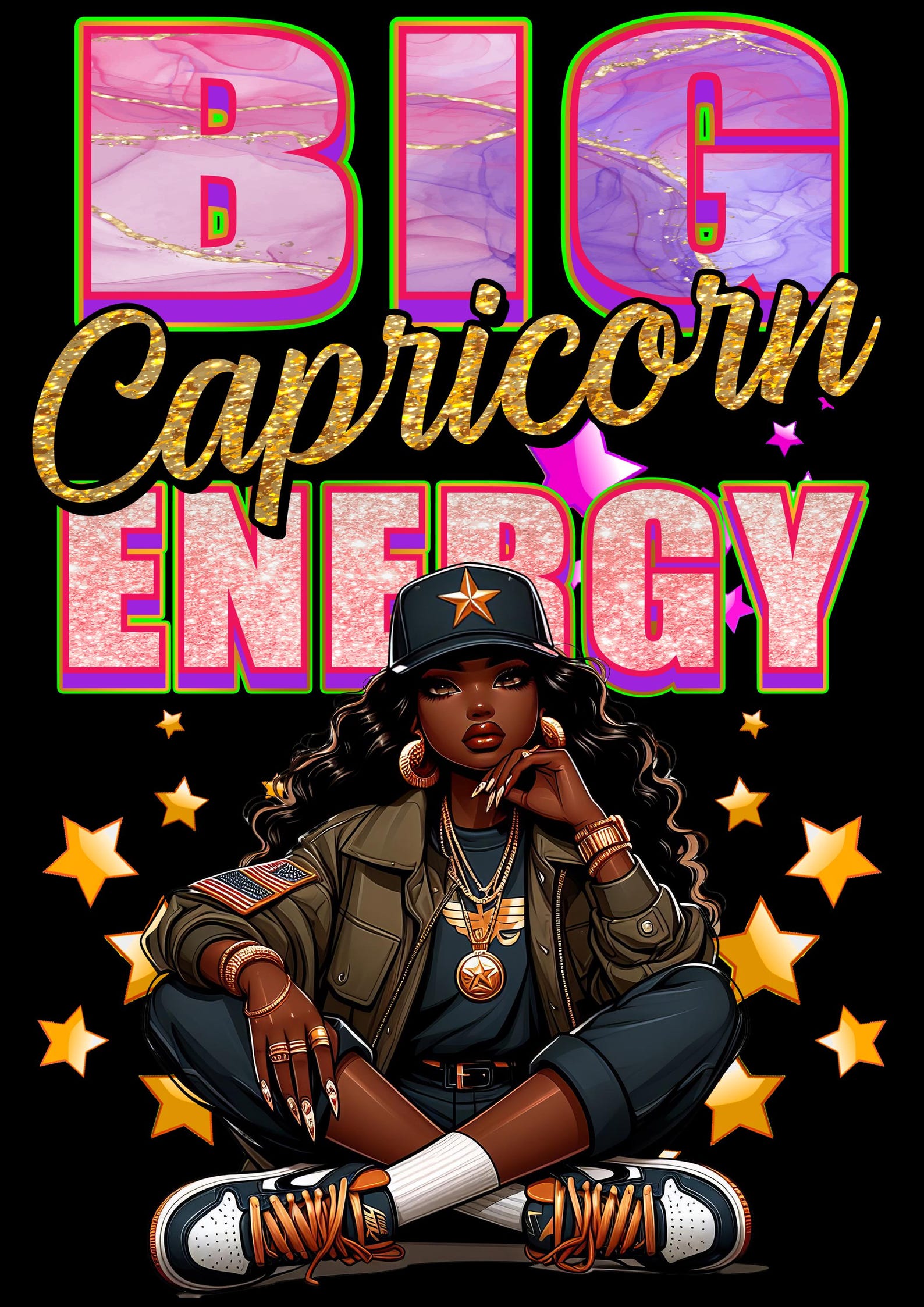 Big Capricorn Energy PNG | Zodiac Design for DTF & Sublimation Prints ...