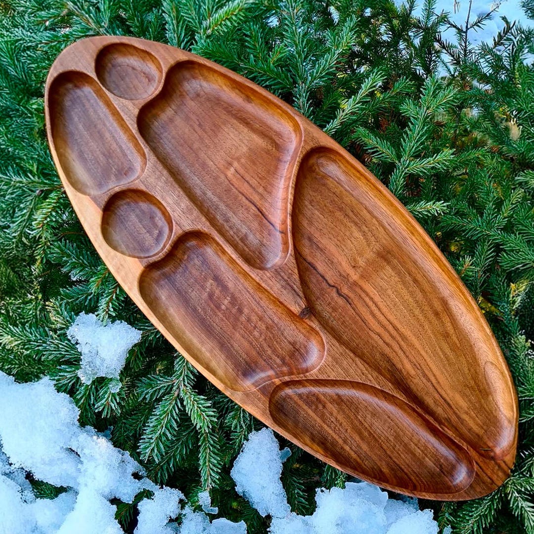 Big Walnut Cheese Board, Personalized Wooden Serving Tray, Meat Platter ...