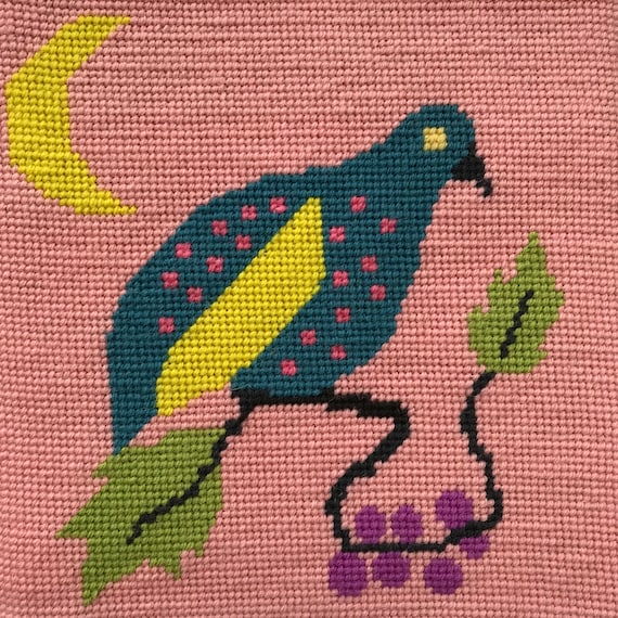 DOTTY DOVE Bird Beginner 9X9 Printed Canvas Needlepoint Kit - Etsy