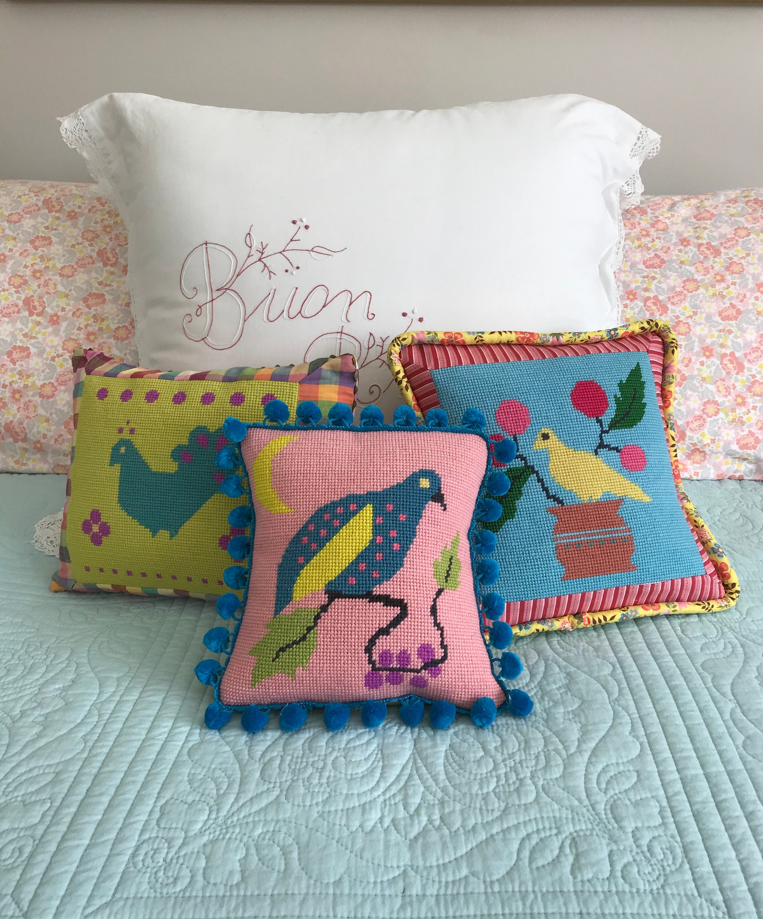 DOTTY DOVE Bird Beginner 9X9 Printed Canvas Needlepoint Kit - Etsy