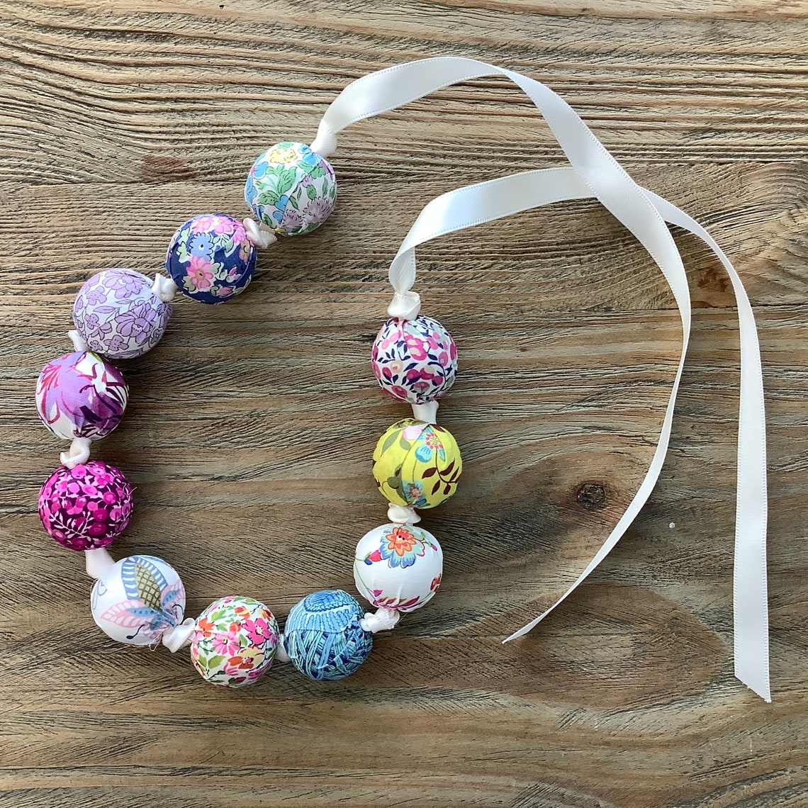 Liberty of London Fabric Bead Necklace - Etsy