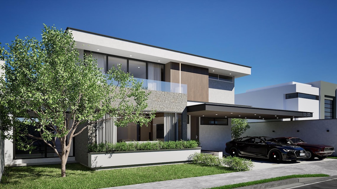 Beautiful Modern House Plans 18m X 17m _ Modern Floor Plans, 3 Bedrooms ...
