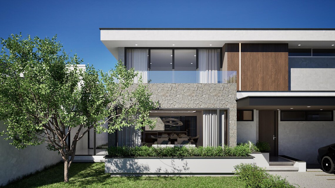 Beautiful Modern House Plans 18m X 17m _ Modern Floor Plans, 3 Bedrooms ...
