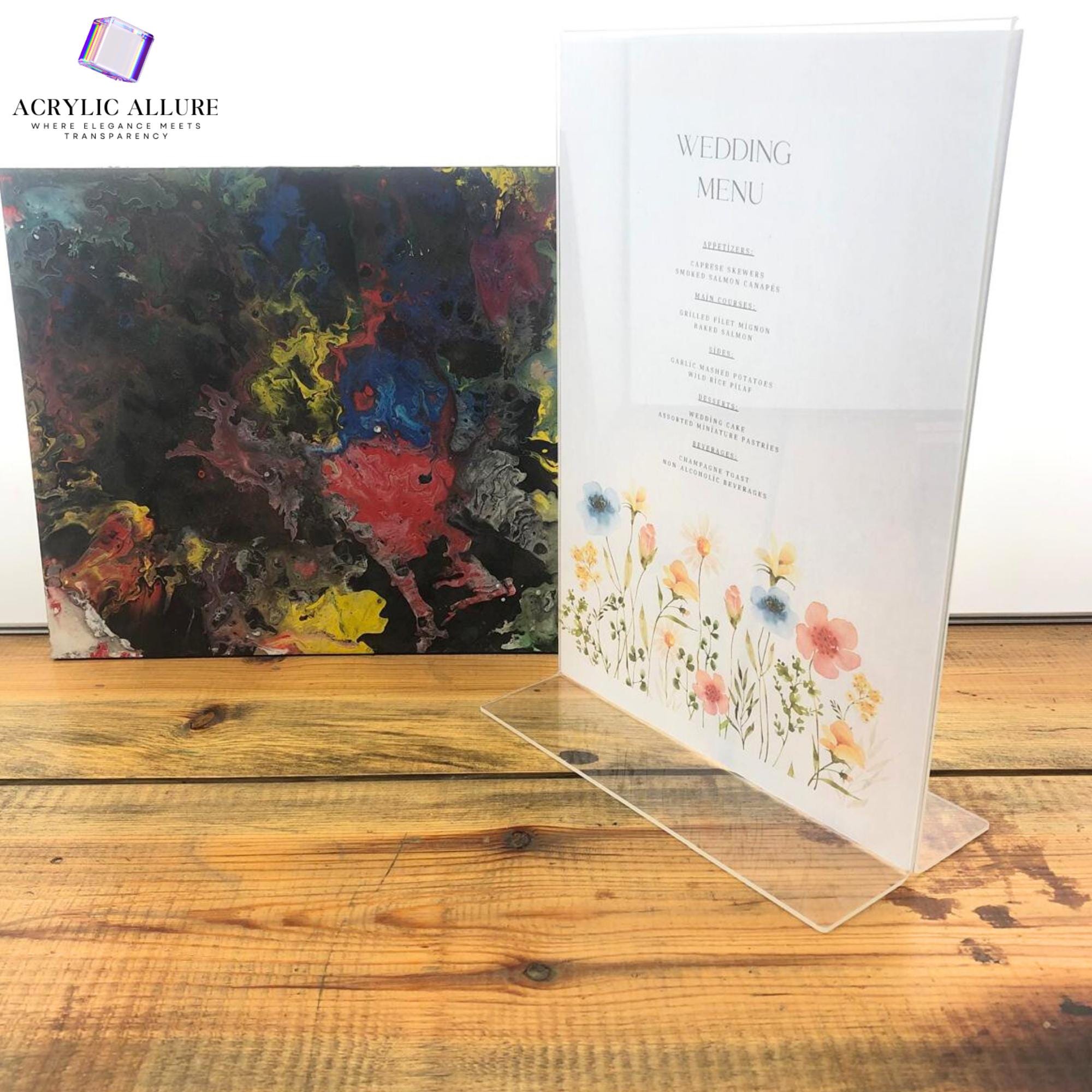 Acrylic Floating Frame, Acrylic Sign Holder, Transparent Table Menu ...