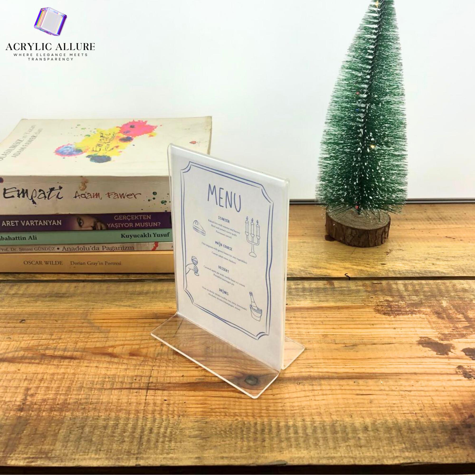 Acrylic Menu Holder, Table Top Menu, Personalized Table Tent ...