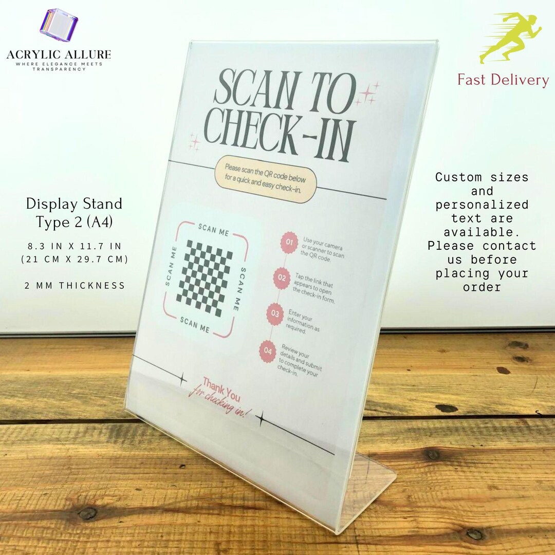 Tabletop Menu Stand, Acrylic Menu Holder, Business Acrylic Sign ...