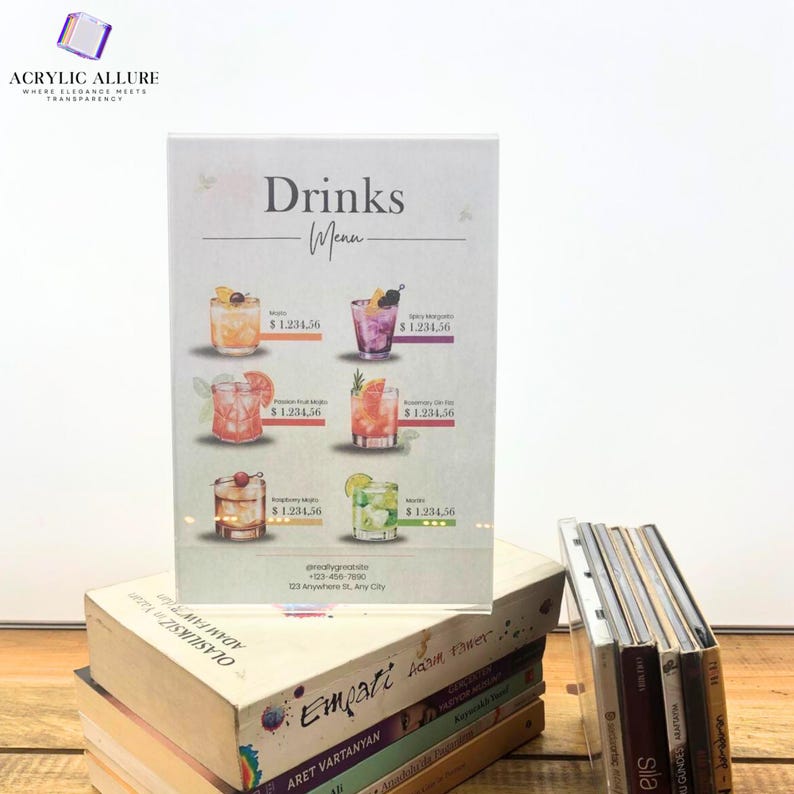 Table Menu Stand, Restaurant Table Tents, Table Top Display Stand for ...