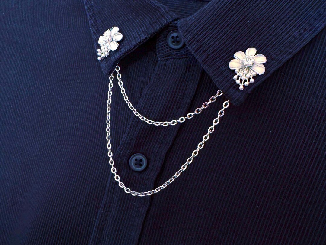 Collar Chain Pin for Women – Elegant Floral Lapel Pin – Korean Brooch ...