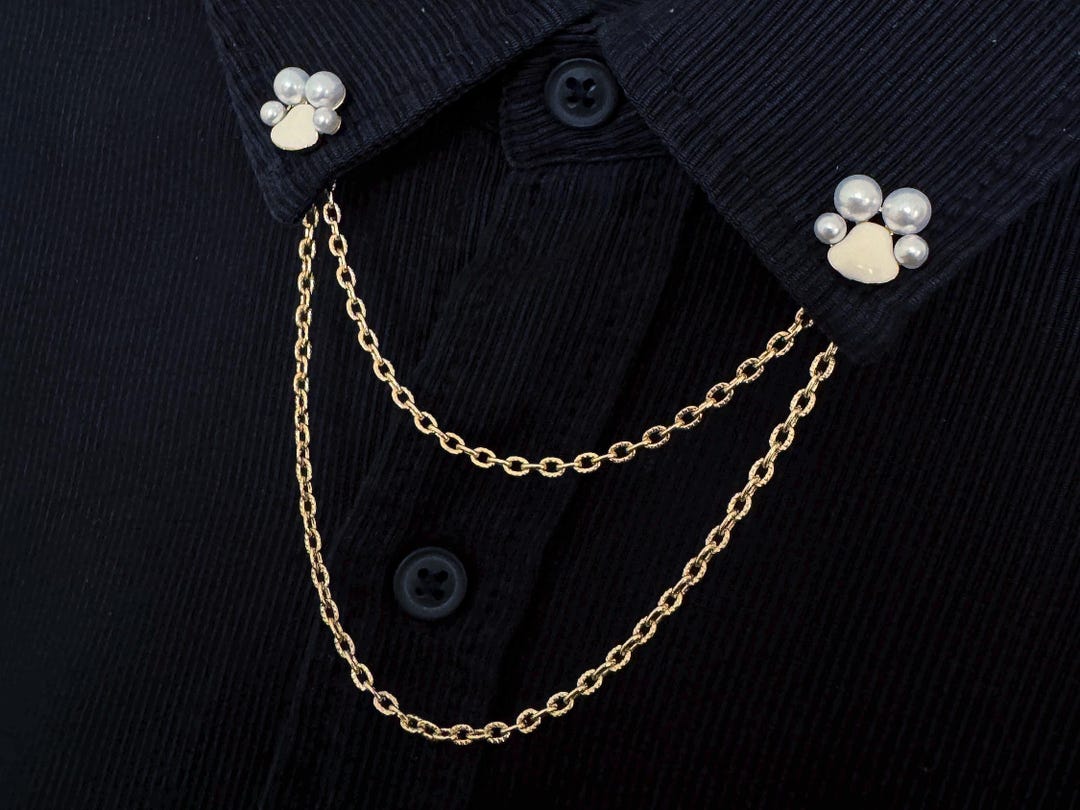 Collar Chain Pin - Cat Paw Design - Etsy