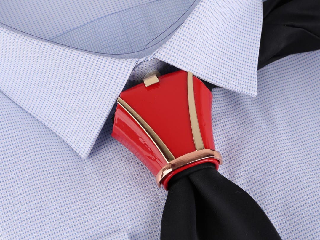 Red Tie Knot Cover With Gold Detail, Necktie Accessory - Etsy