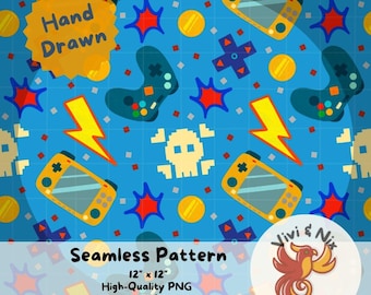 Video Gamer Seamless Pattern - Etsy