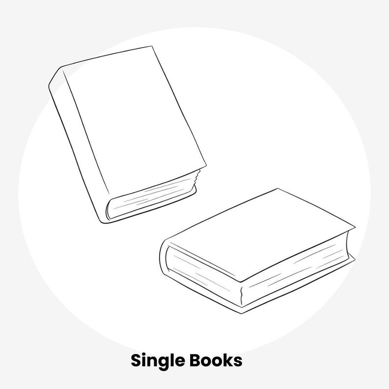 Book Stamp Brushes for Procreate, Book Outline Stamps, Reading Journal ...