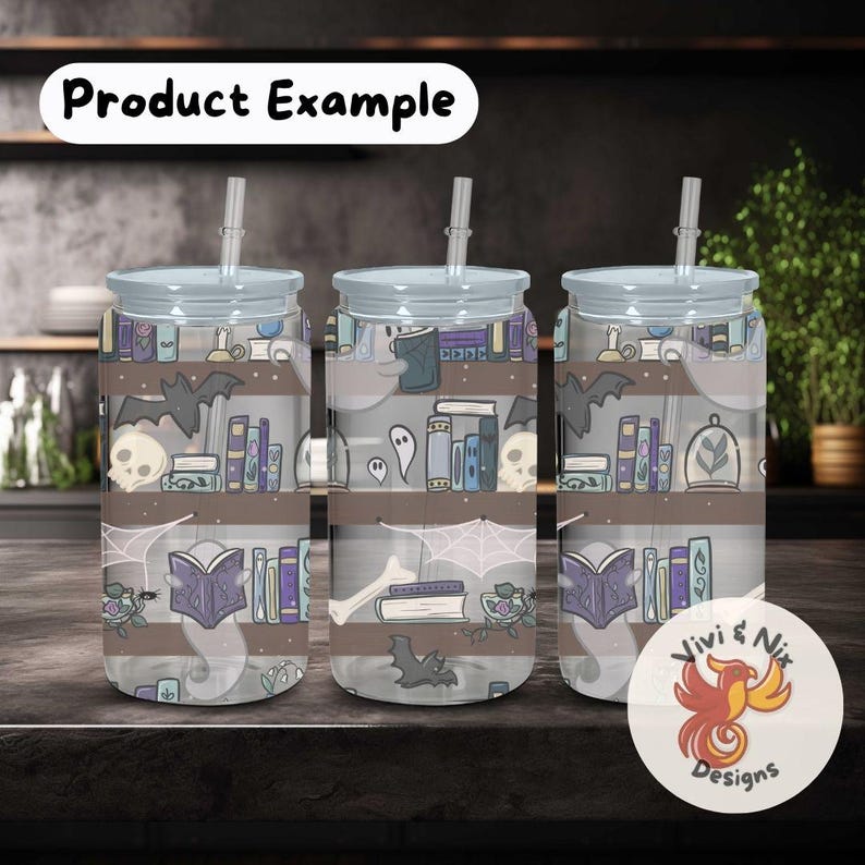 Ghost Bookish Seamless Pattern, PNG, Bookshelf Seamless, Cute Ghost ...