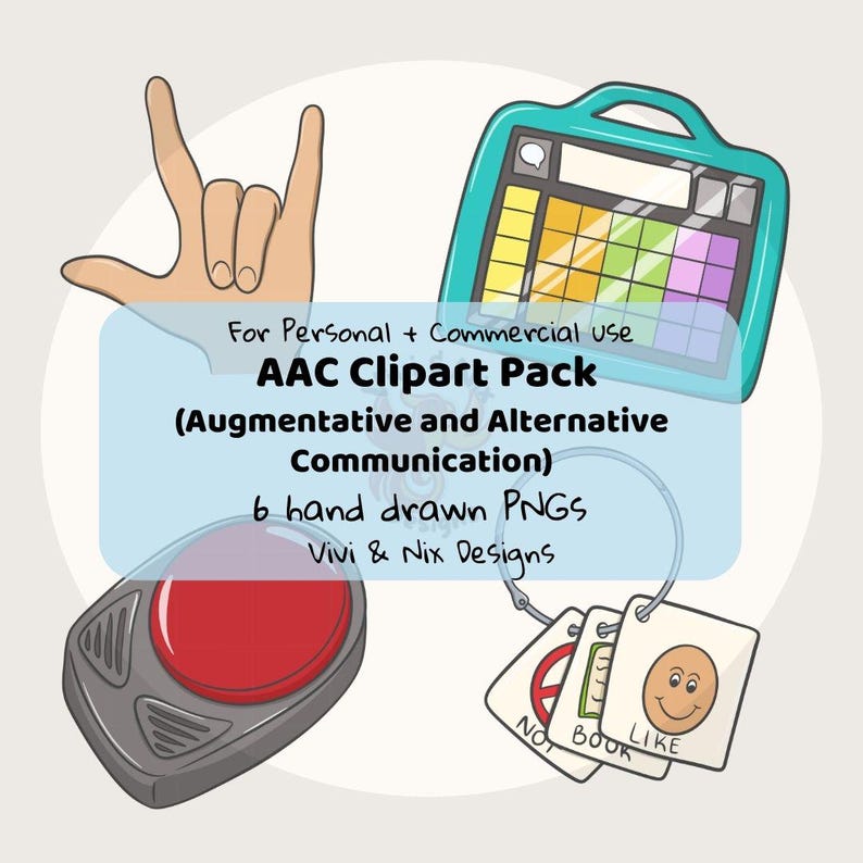 AAC Clipart Pack 6 Hand Drawn Pngs Augmentative and Alternative ...