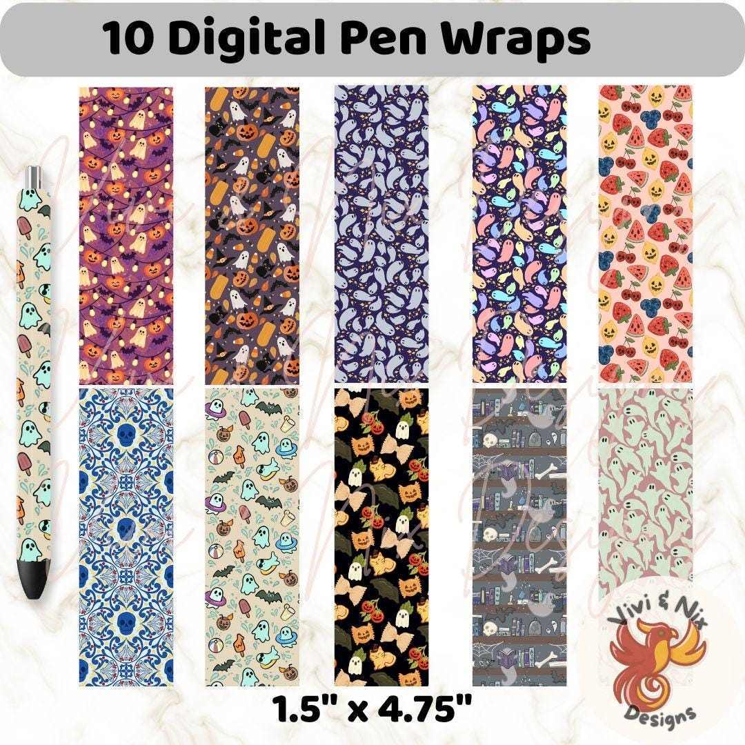 Ghost-themed Digital Pen Wrap Bundle 10 PNG Wraps for Injoy Pens ...