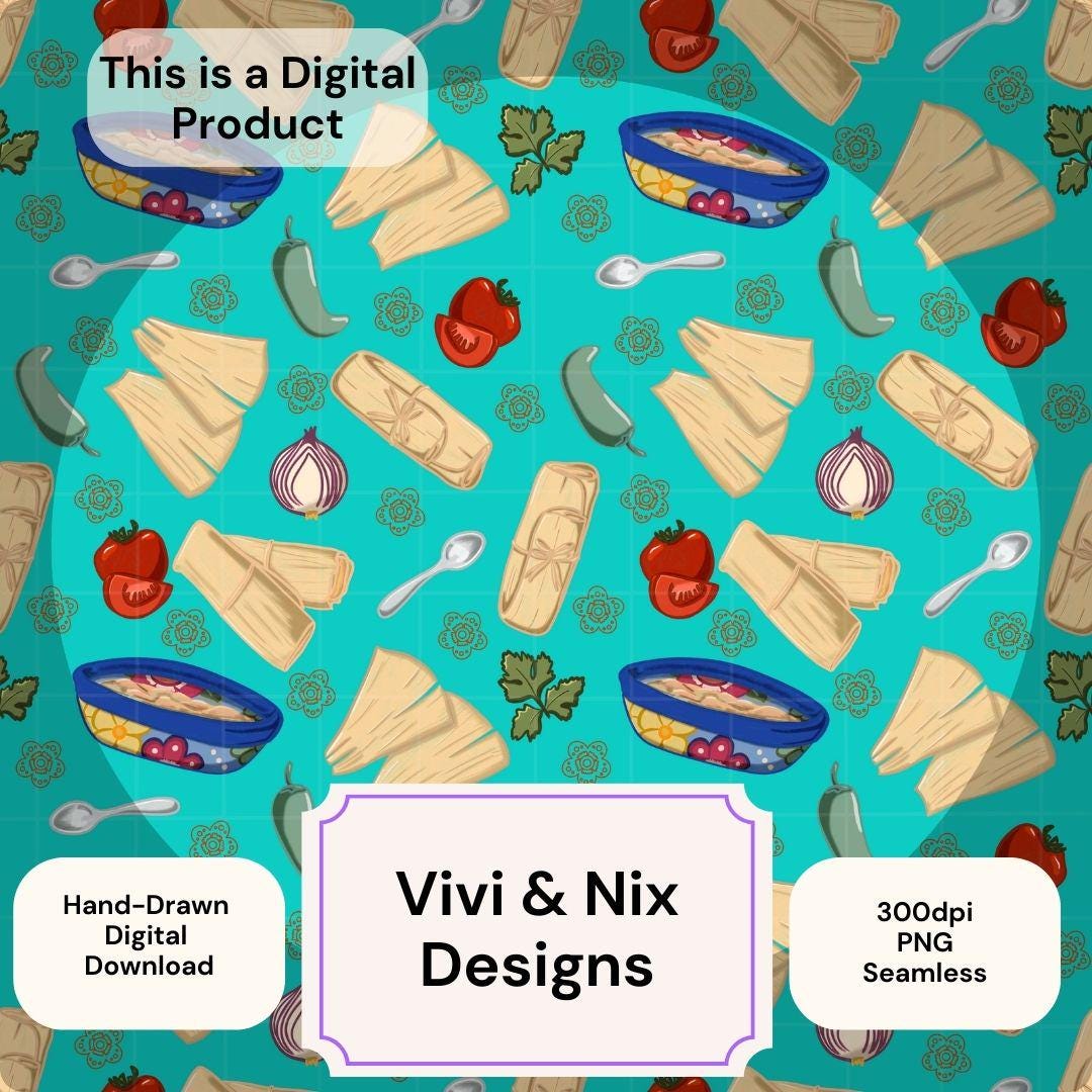 Tamales Food Seamless Pattern|seamless Design|hand Drawn|png|download ...
