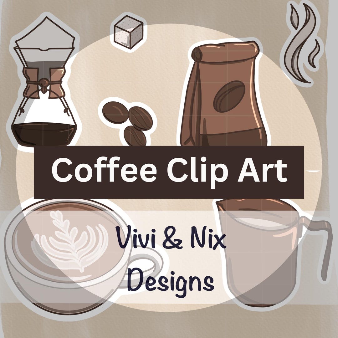 Coffee Mocha Latte Clip Art Hand Drawn Digital Download Instant ...