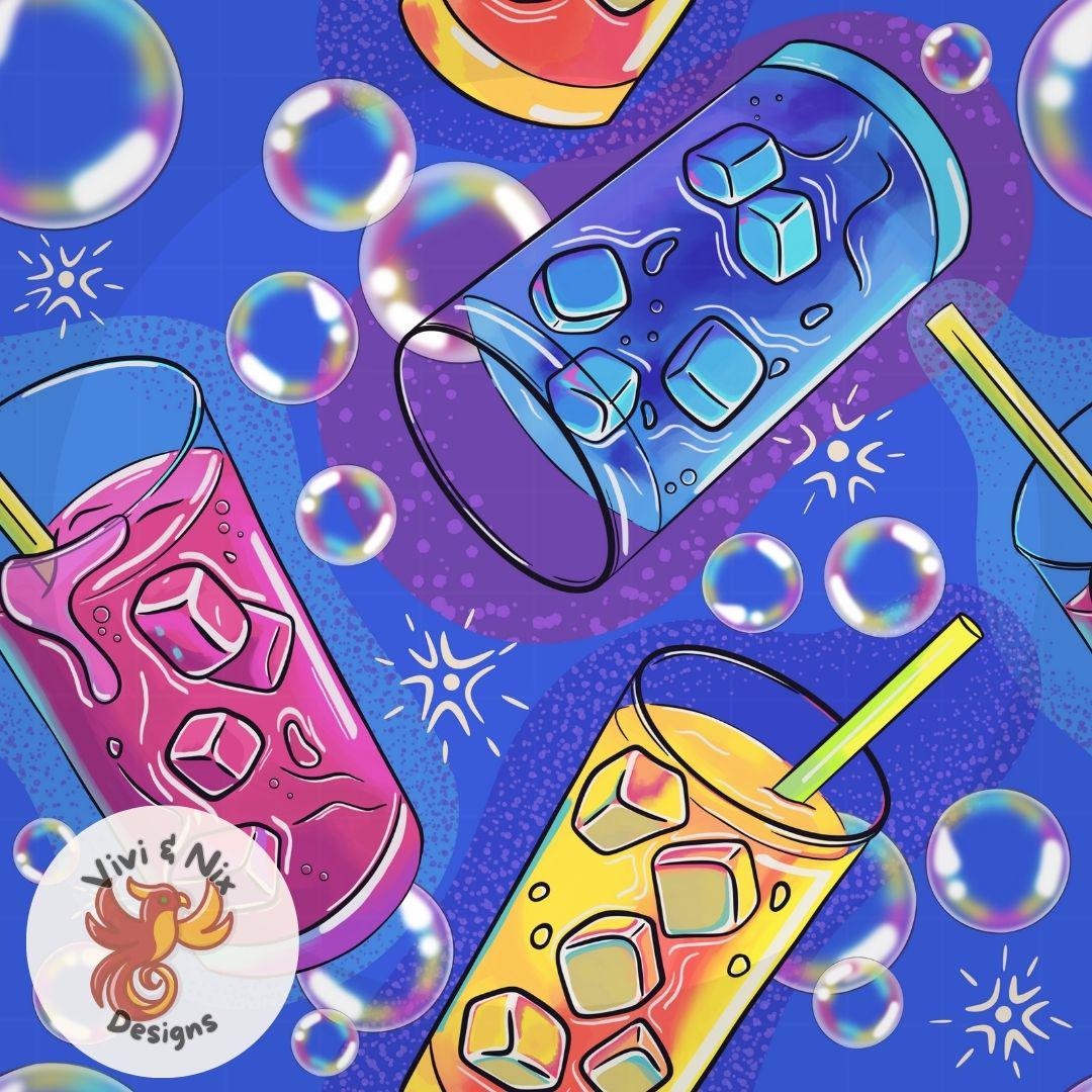 Soda Pop Seamless Pattern Digital Download Colorful Drink Bubbles ...