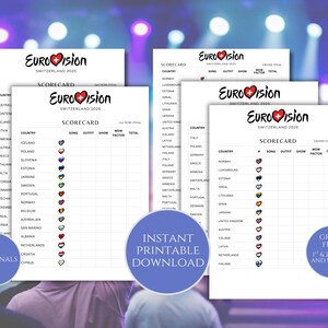 Eurovision 2025 Printable Scorecards | Semi-finals & Grand Final ...