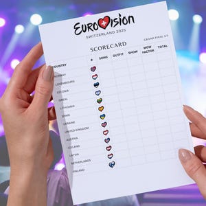 Eurovision 2025 Printable Scorecards | Semi-finals & Grand Final ...