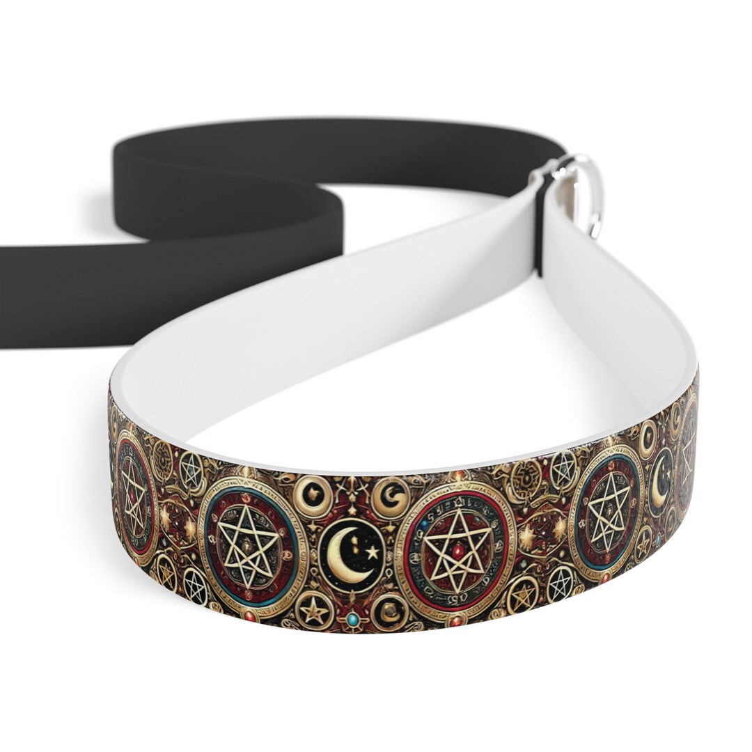 Leash, Gothic Witchy Pentagram Moon Occult Symbols, Pet Accessories ...
