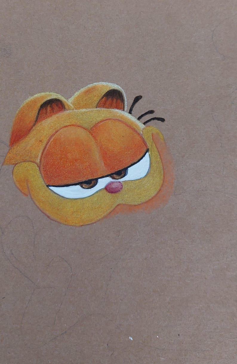 Garfield Drawing Realistic Cartoon Art - Etsy