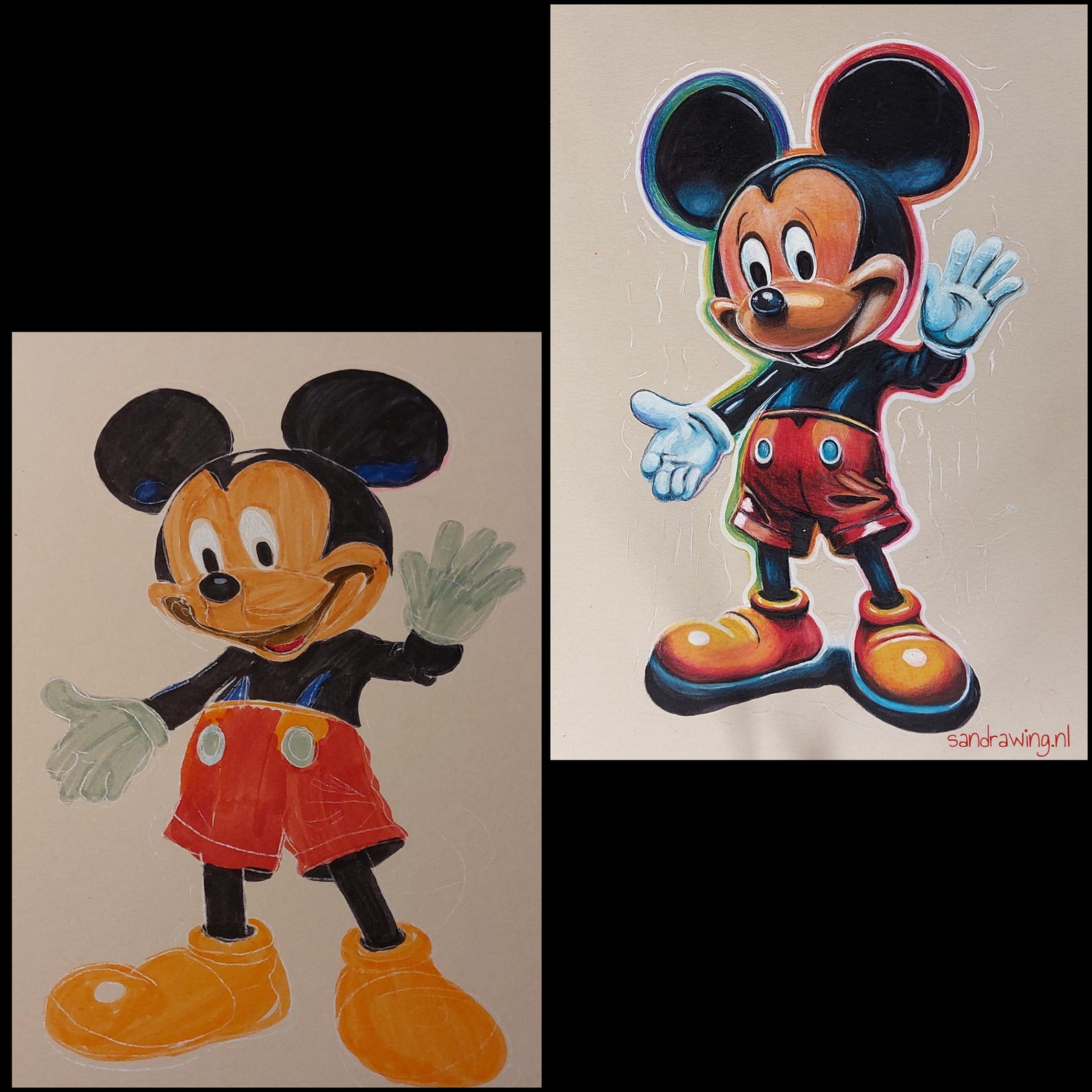 Mickey Mouse Drawing Realistic Cartoon Art - Etsy