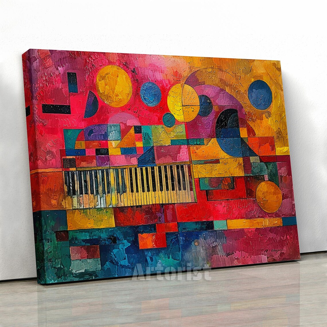 Colorful Abstract Musical Notes Canvas Art | Music-inspired Painting in ...