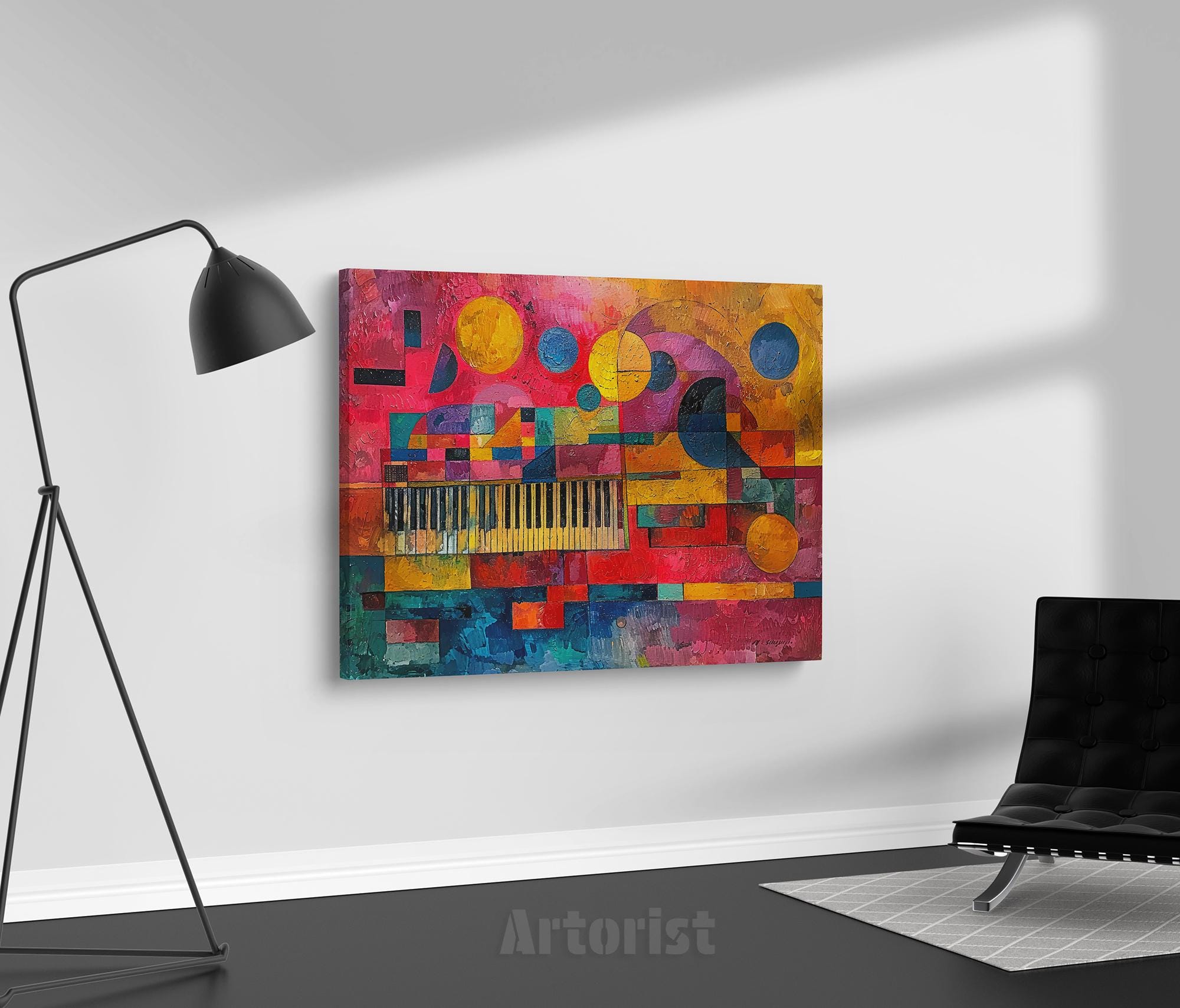 Colorful Abstract Musical Notes Canvas Art | Music-inspired Painting in ...