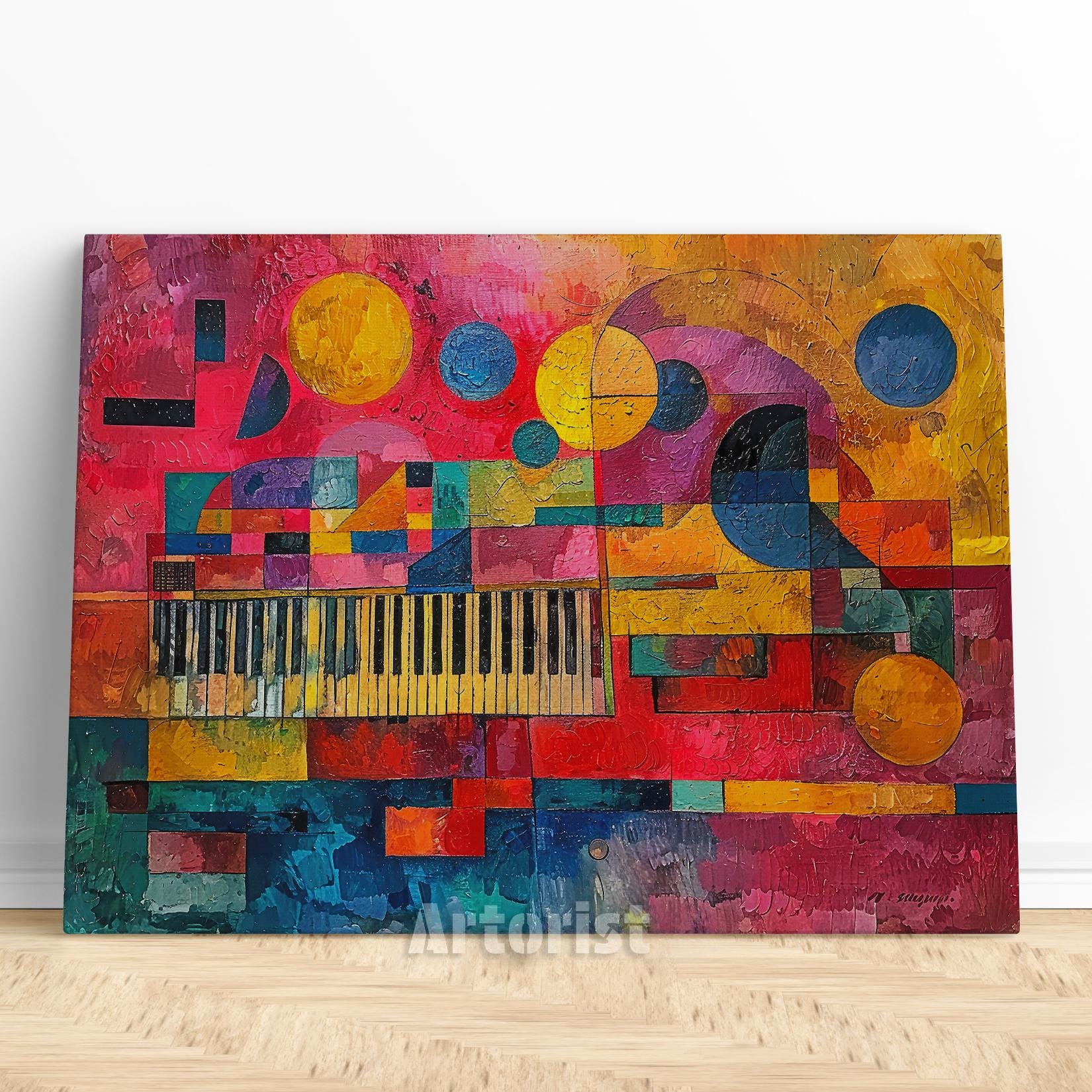 Colorful Abstract Musical Notes Canvas Art | Music-inspired Painting in ...