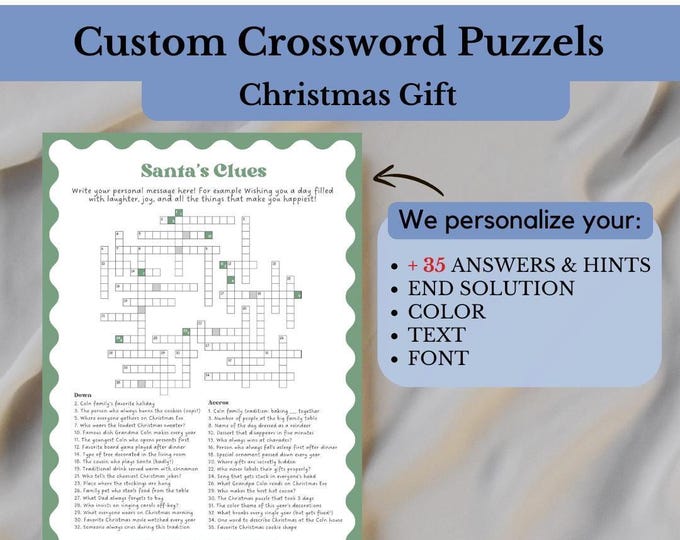 20+ Custom Crossword Puzzles / Personalized Puzzles / Holiday Gifts ...