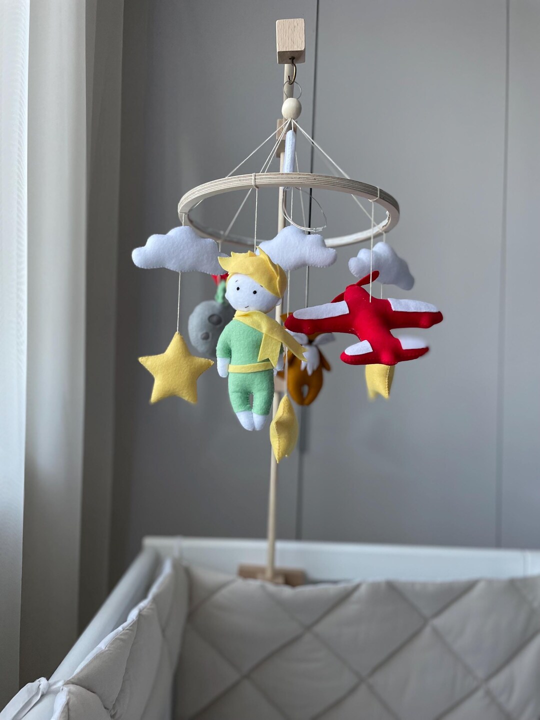 Little Prince Baby Mobile: Felt Crib Decor, Storybook Theme, Fairy Tale ...