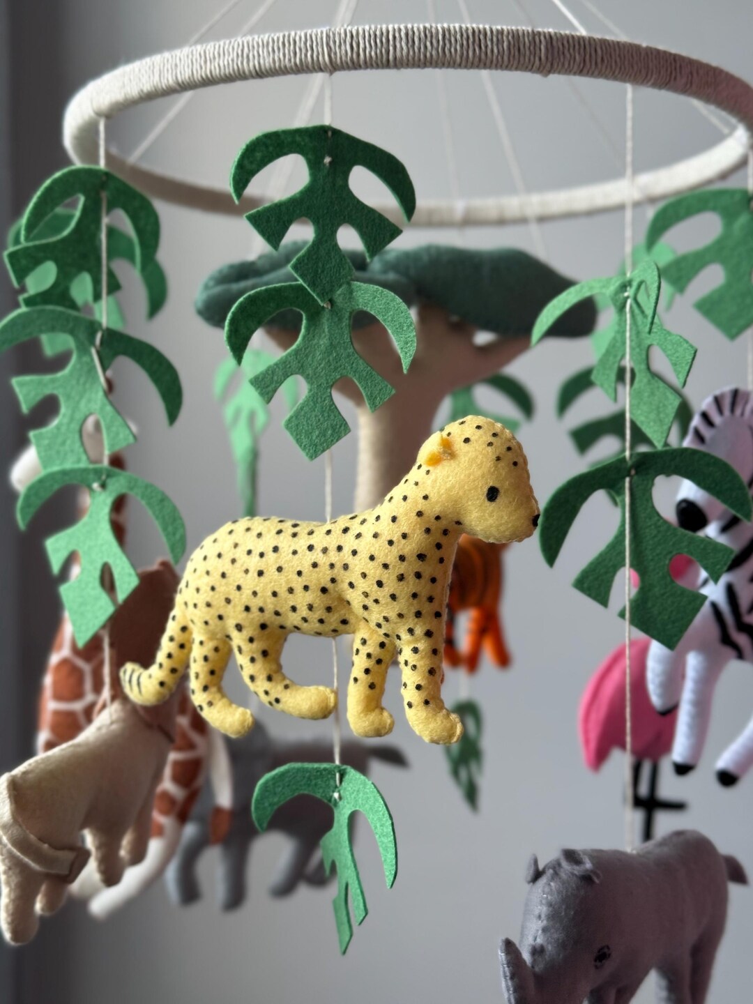 Savanna Baby Mobile: Colorful Safari Animals Hanging Nursery Decor ...