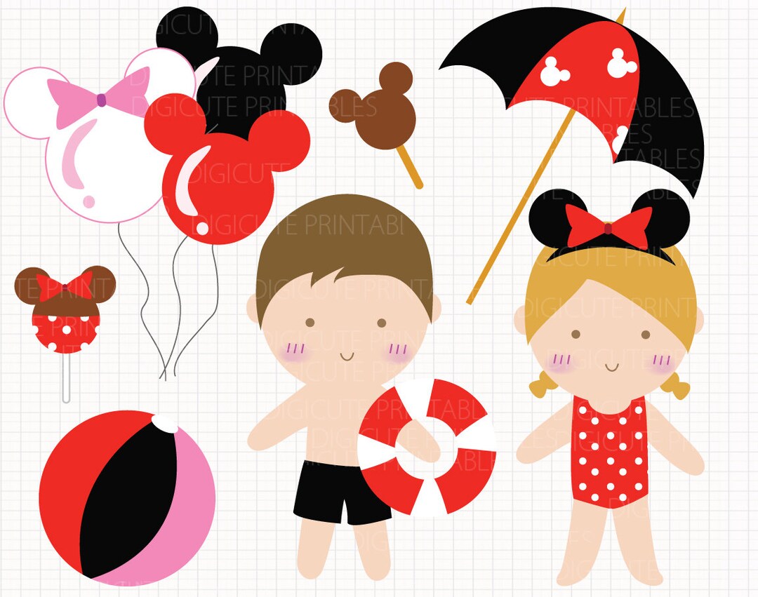 50% OFF Sale! Disney Pool Party Digital CLIP ARTS Personal and ...