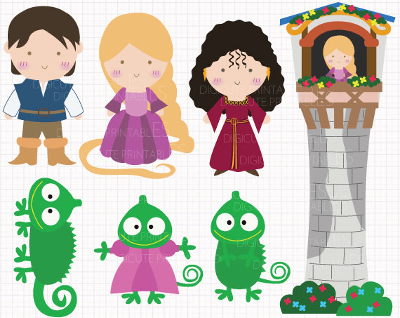 Disney Inspired Tangled Digital CLIP ARTS Personal and - Etsy