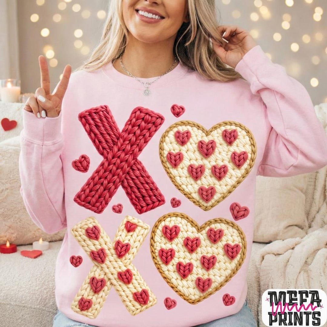 Yarn XOXO Valentine PNG, Knit Texture Digital Download - Etsy