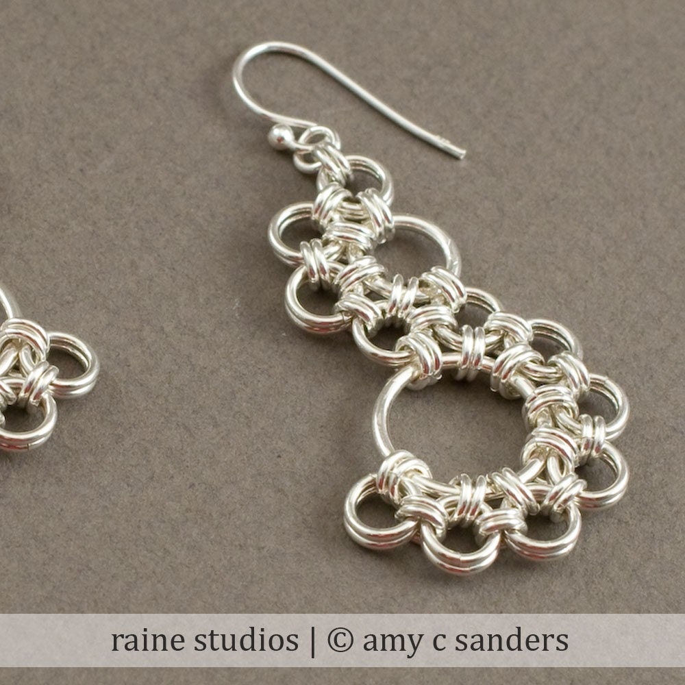 Shenandoah Earrings. Sterling Silver Chainmaille Earrings. - Etsy