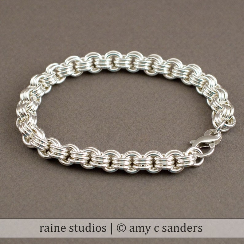 3 in 3 Sterling Silver Chainmaille Handmade Bracelet - Etsy