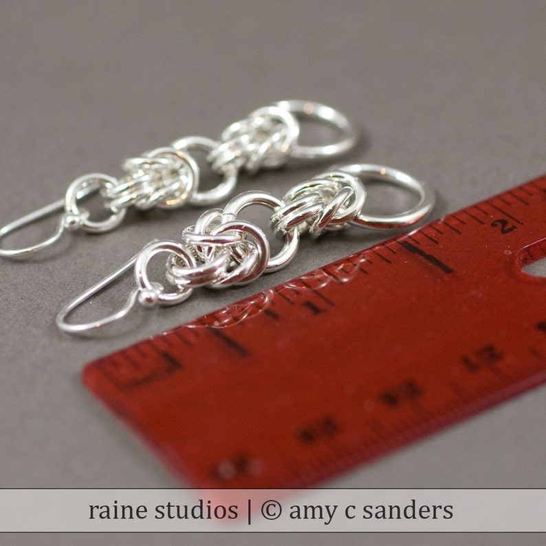 Interupted Byzantine Sterling Silver Chainmaille Earrings - Etsy