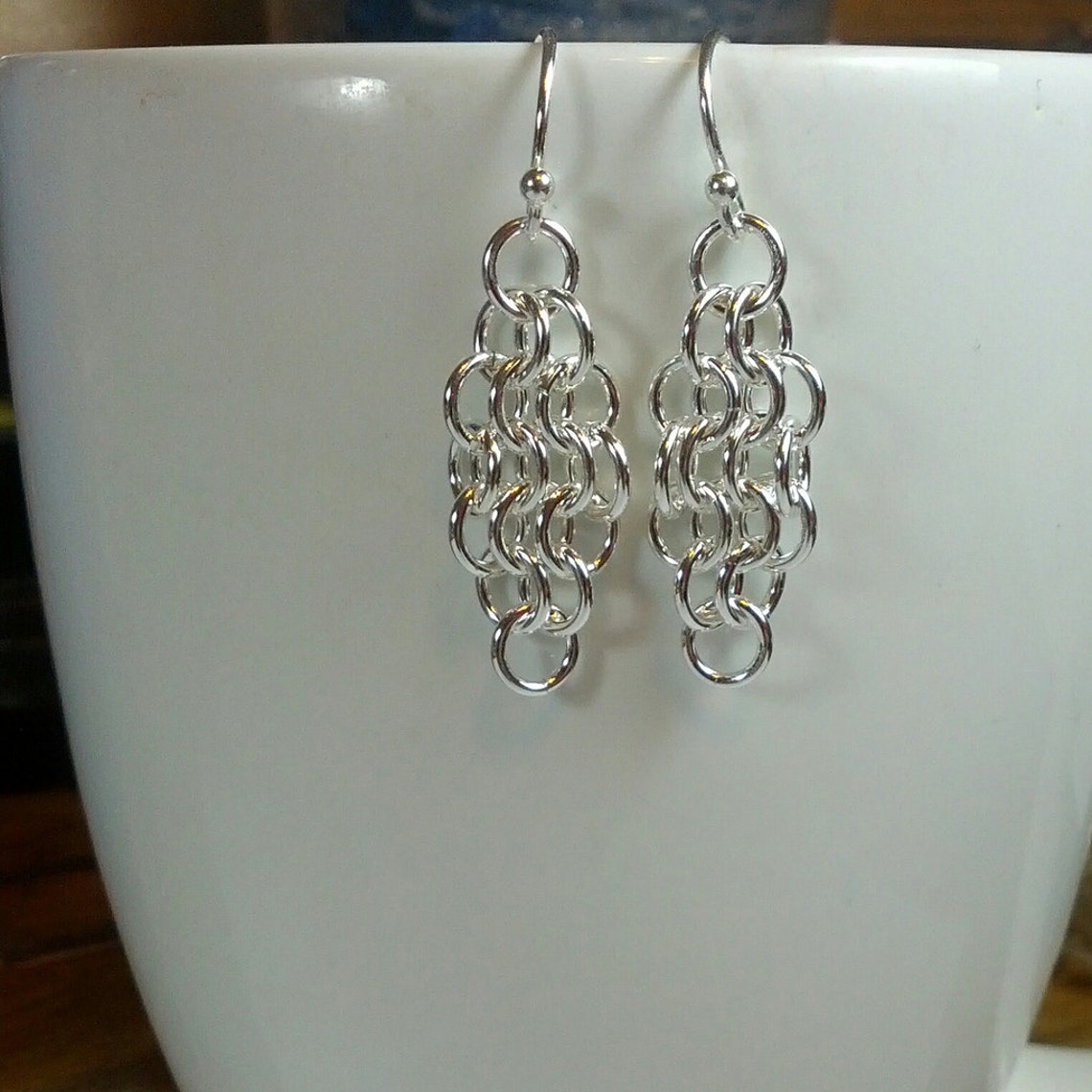 Dainty Sterling Silver Mesh Earrings - Size 4 - Etsy