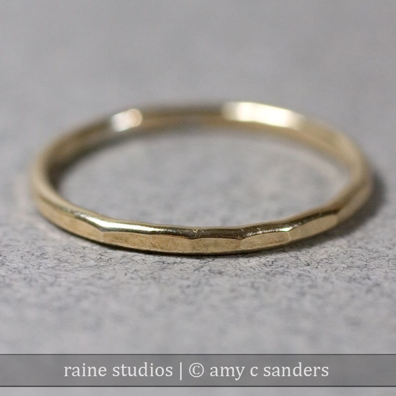 Hammered 14k Gold Filled Ring Handmade Stacking 14 Gauge 14g 925 Forged ...