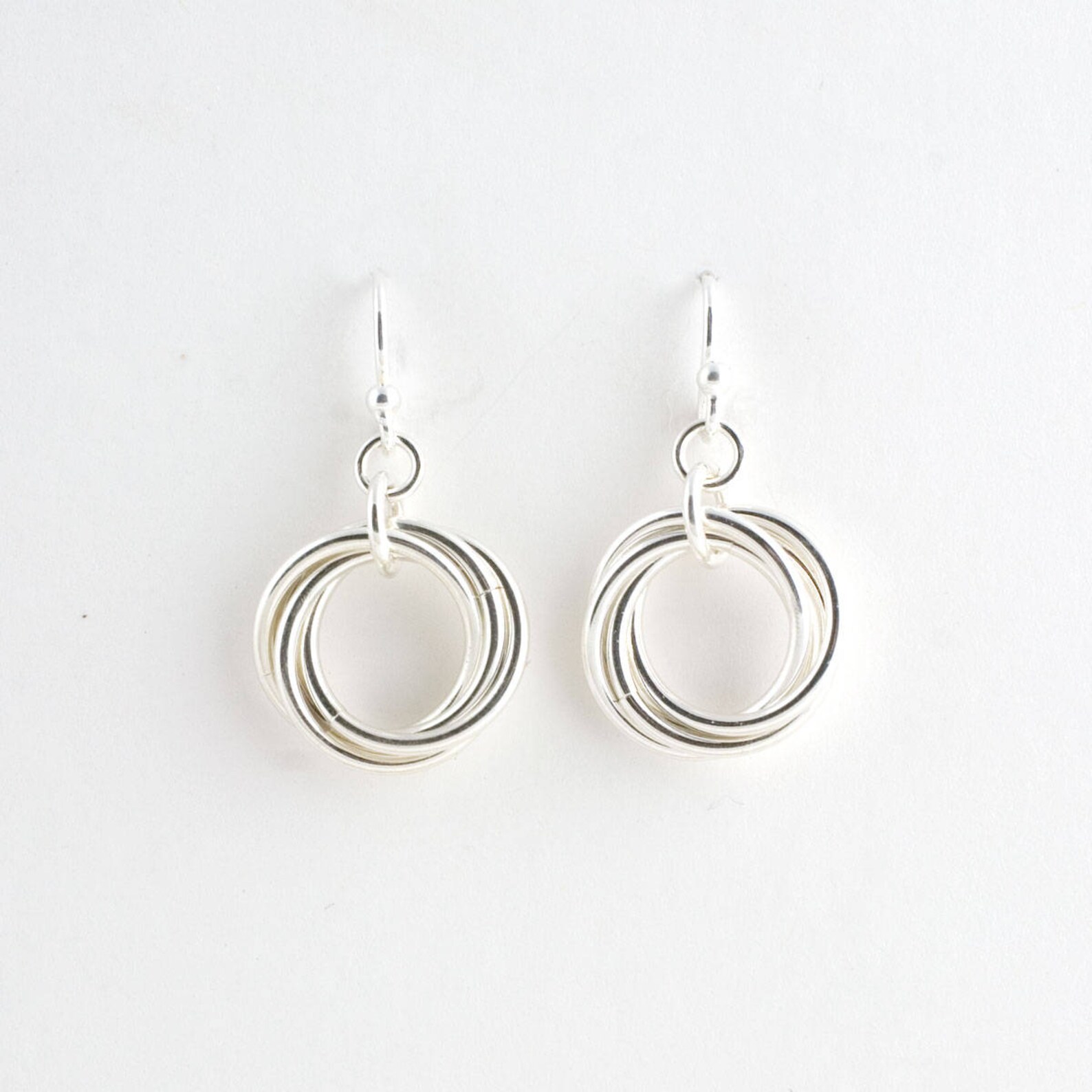 Sterling Silver Infinity Love Knot Chainmaille Earrings Mobius Chain ...