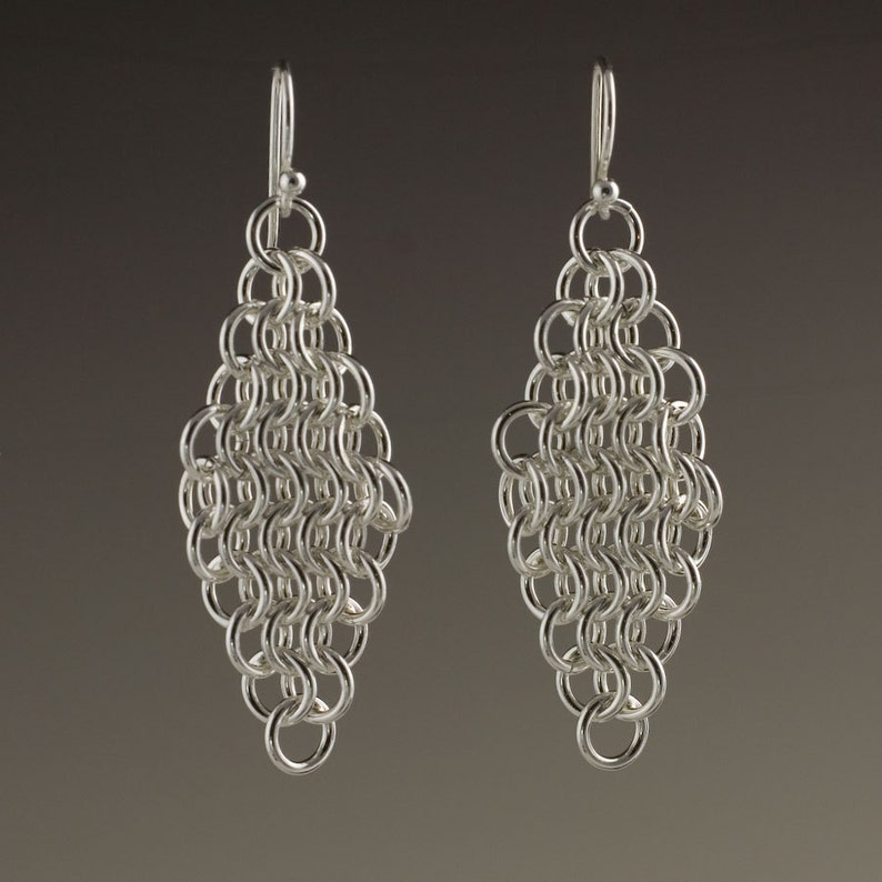 Sterling Silver Mesh Earrings - Size 6 - Etsy