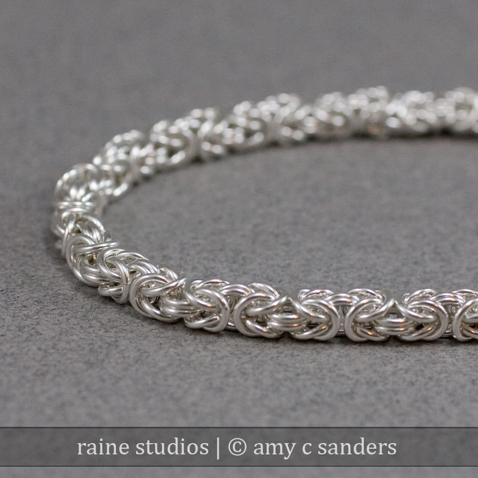 Petite Byzantine Chain Bracelet 18g Sterling Silver Handmade ...