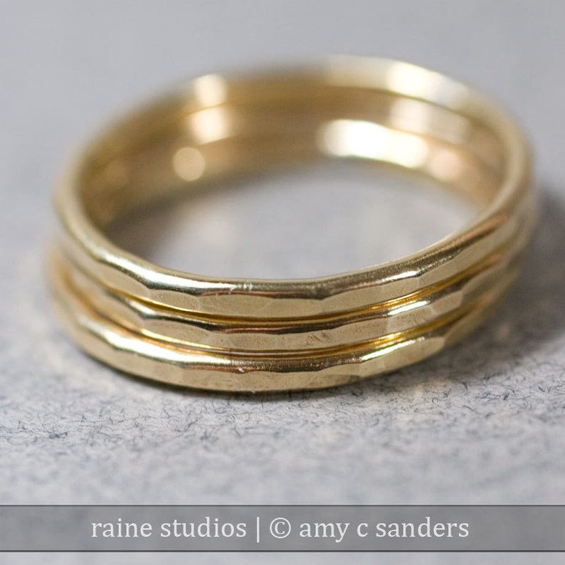 Hammered 14k Gold Filled Ring Handmade Stacking 14 Gauge 14g 925 Forged ...