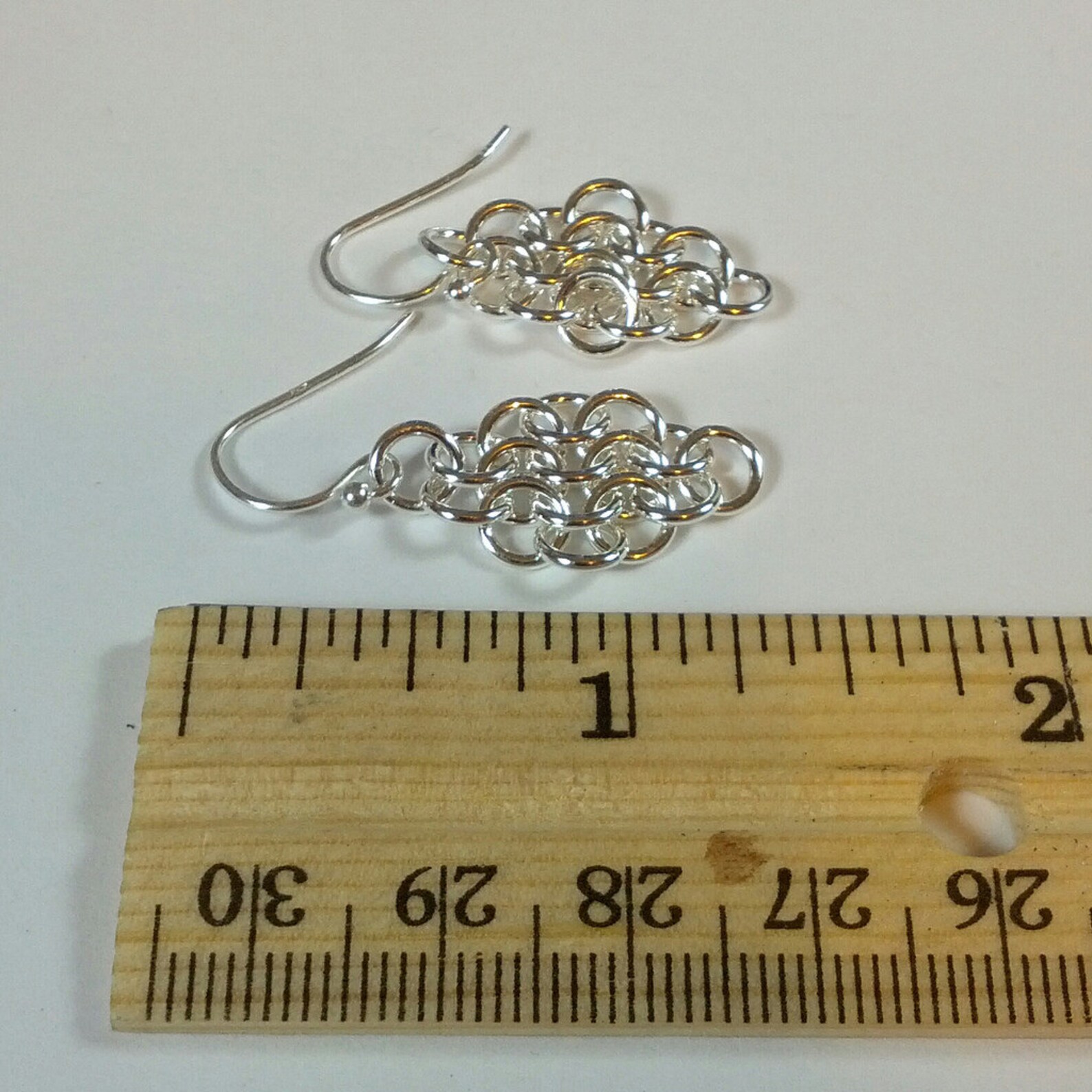 Dainty Sterling Silver Mesh Earrings - Size 4 - Etsy